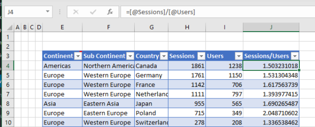 Using Excel Tables With Analytics Edge | Analytics Edge Help