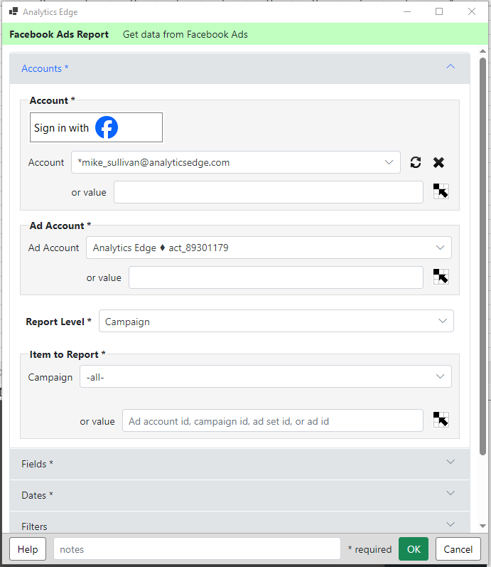 Ads Reports – Facebook Ads | Analytics Edge Help