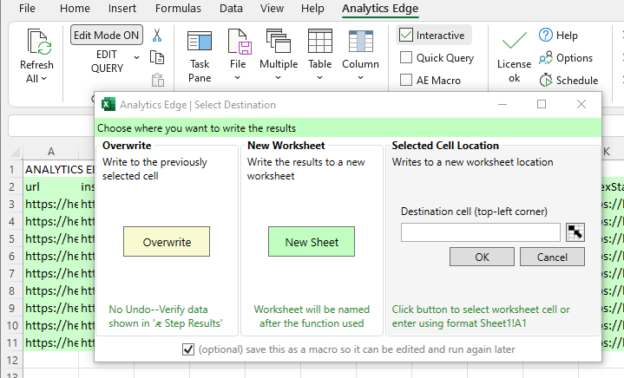 Using Interactive Range Names | Analytics Edge Help